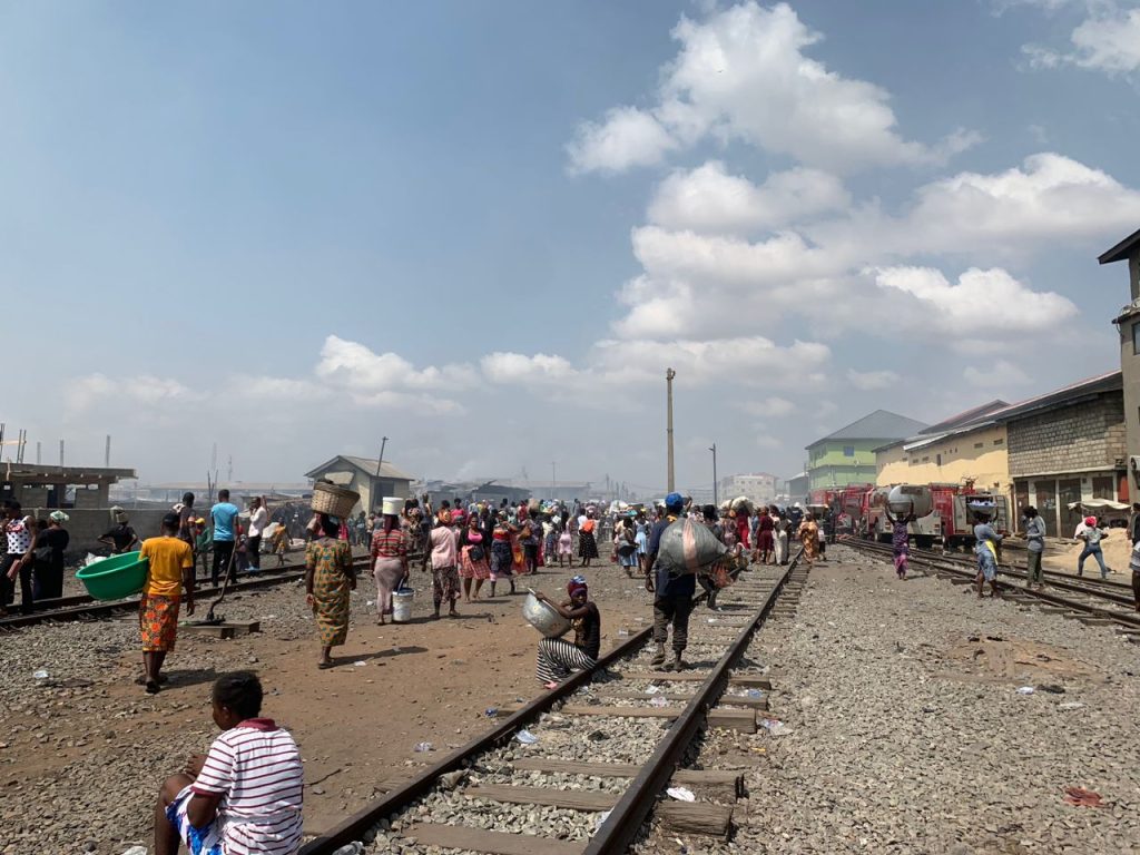 Fire outbreak at Kantamanto railway market | Ghana News Agency
