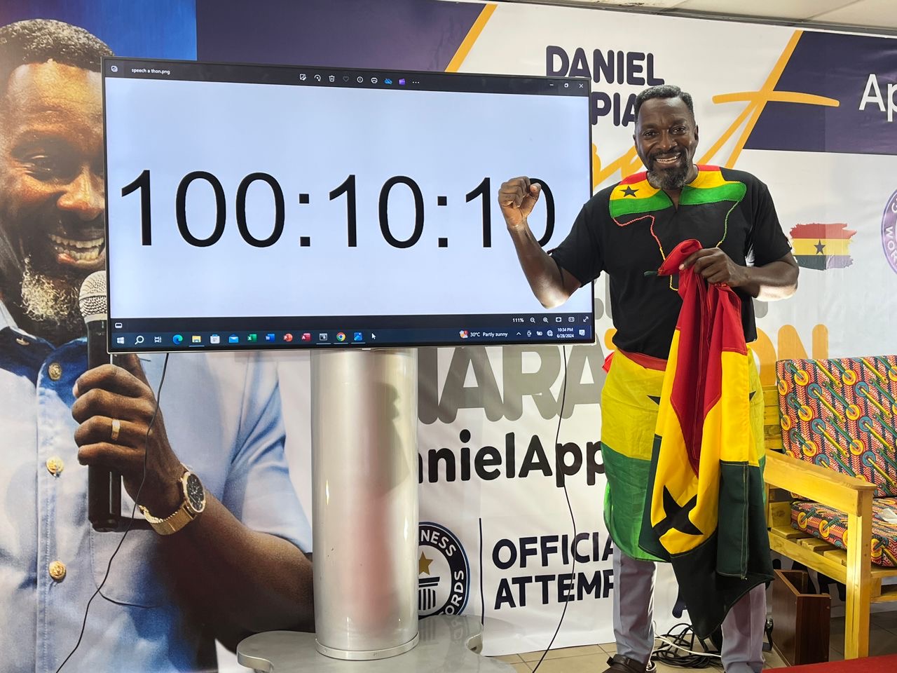 Daniel Appiah ends speech marathon with over 100 hours | Ghana News Agency