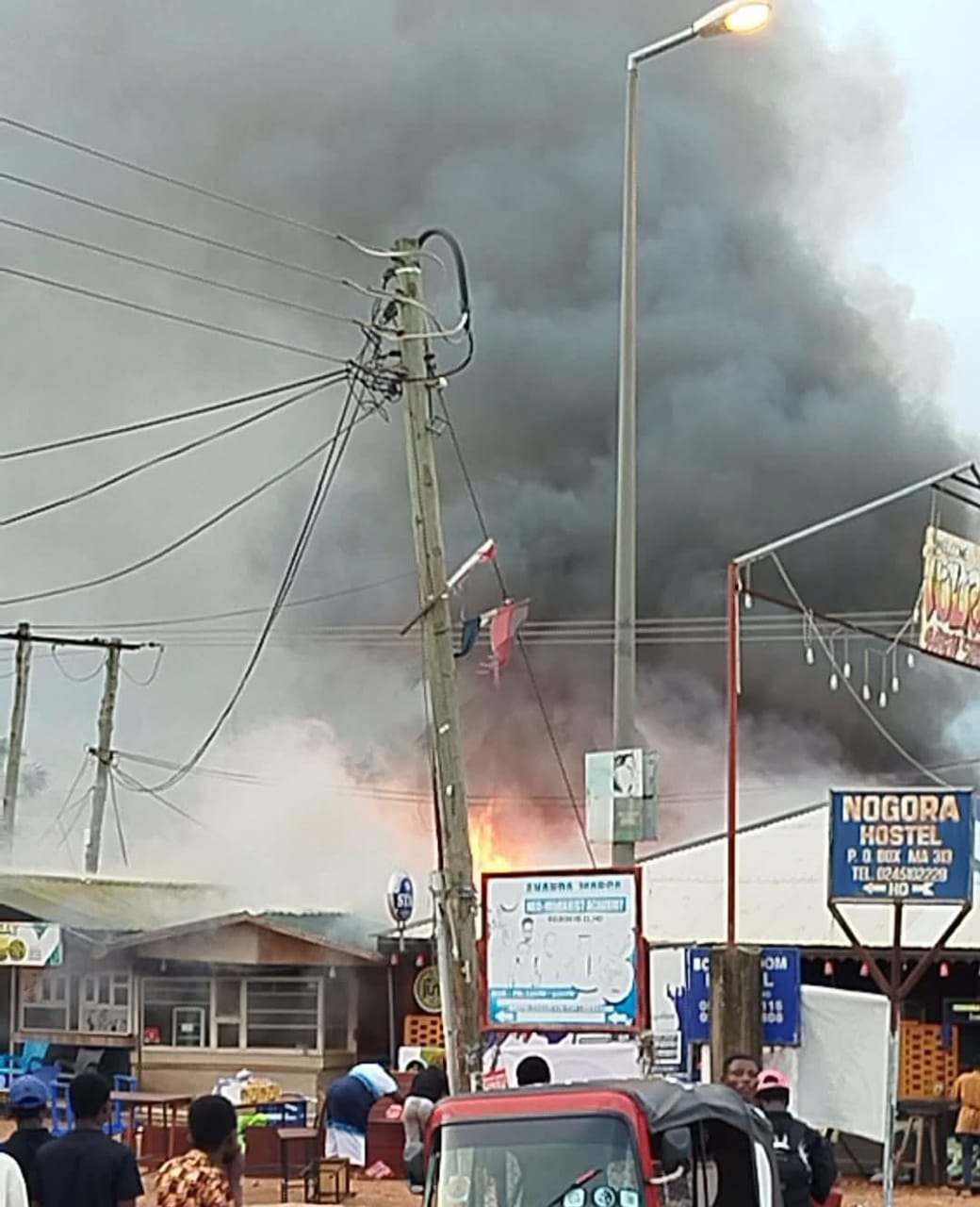Fire destroys six shops at Nogora Junction near HTU | Ghana News Agency
