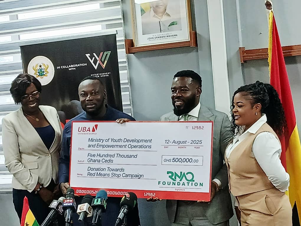Youth Ministry receives GHS500,000 support for Red Means Stop Campaign ...
