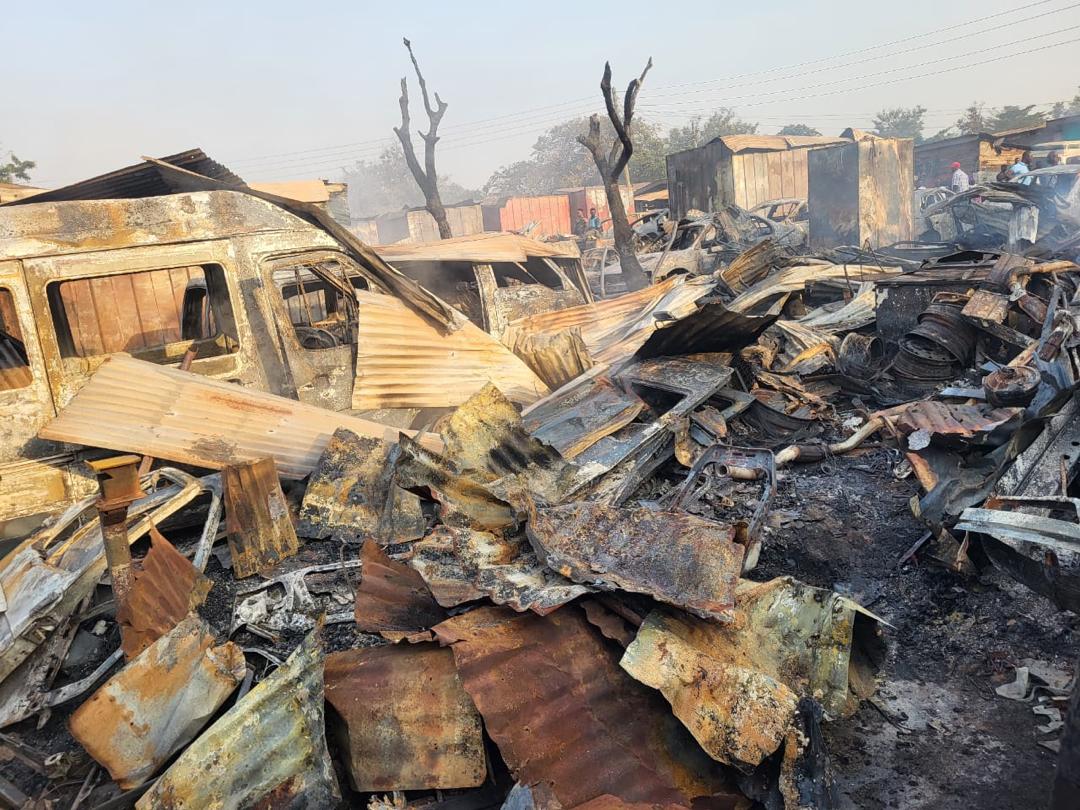 Fire razes vehicles, container at Sofoline Magazine | Ghana News Agency