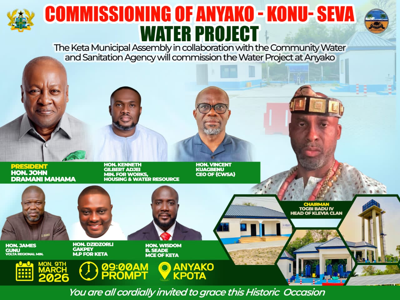 Keta Municipal Assembly to commission mechanised water project at ...